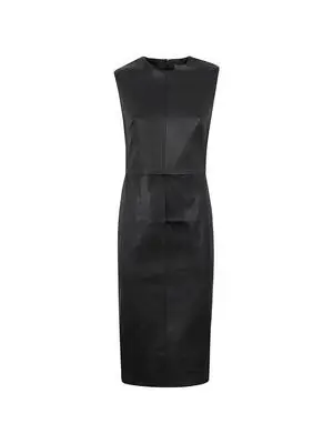 Stouls Midi Evita Sleeveless Leather Dress - Black