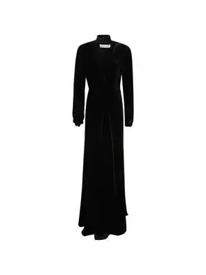 Raquel Diniz Maxi Velvet V-neck Dress