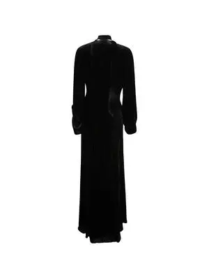 Raquel Diniz Maxi Velvet V-neck Dress