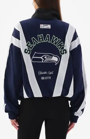 OFF SEASON Colorblock Windbreaker Jacket - Navy