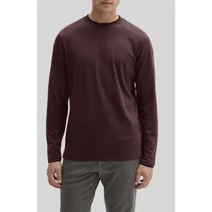 Robert Barakett Georgia Pima Cotton Long Sleeve T-shirt - Deep Bordeaux