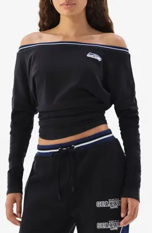 OFF SEASON Off The Shouldered Long Sleeve Top - Black
