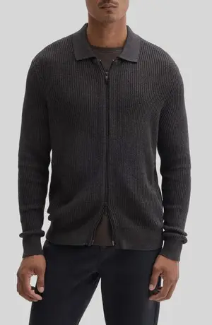 Robert Barakett Gregorio Full Zip Cardigan Sweater - Espresso