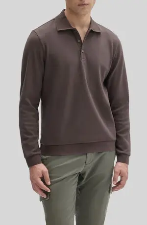 Robert Barakett Elton Long Sleeve Polo Espresso