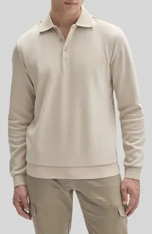 Robert Barakett Elton Long Sleeve Polo Moonstone