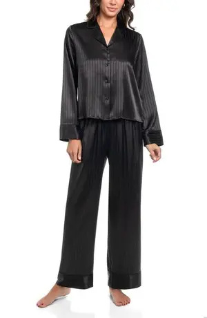 IN BLOOM BY JONQUIL Sherry Jacquard Pajamas - Black