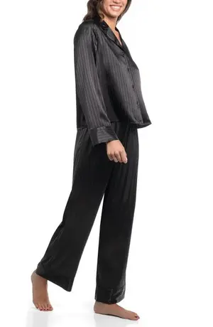 IN BLOOM BY JONQUIL Sherry Jacquard Pajamas - Black