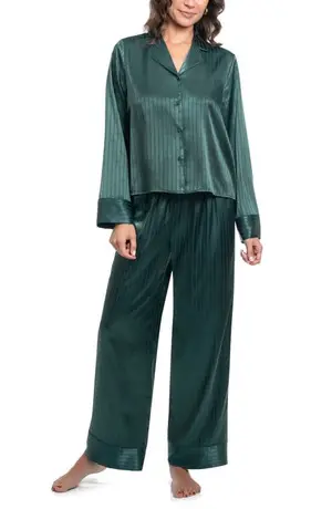 IN BLOOM BY JONQUIL Sherry Jacquard Pajamas - Juniper