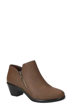 EASY WORKS BY EASY STREET Arbor Faux Leather Ankle Bootie Brown Matte