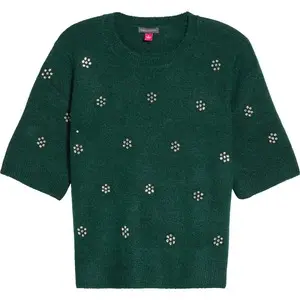 Vince Camuto Rhinestone Short Sleeve Sweater - Wise