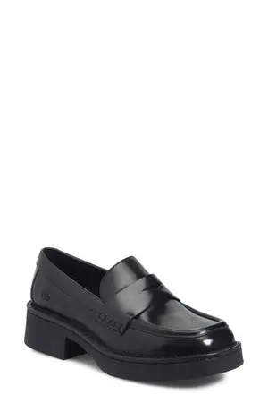 BØRN Faythe Leather Penny Loafer - Black Brush Off