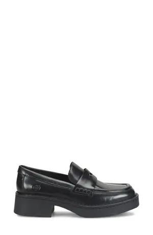 BØRN Faythe Leather Penny Loafer - Black Brush Off
