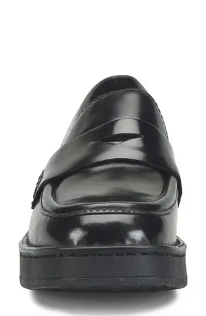 BØRN Faythe Leather Penny Loafer - Black Brush Off