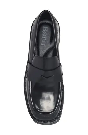 BØRN Faythe Leather Penny Loafer - Black Brush Off