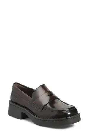 BØRN Faythe Leather Penny Loafer Brown Brush Off