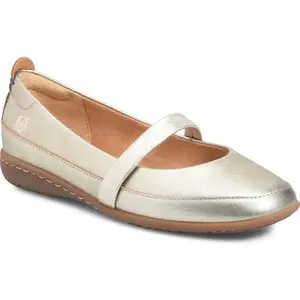 BØRN Fianna Leather Mary Jane Flat - Light Gold Metallic