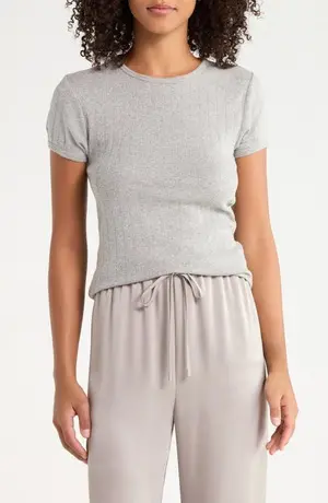 Donni. The Pointelle Organic Cotton Baby T-shirt - Heather Grey