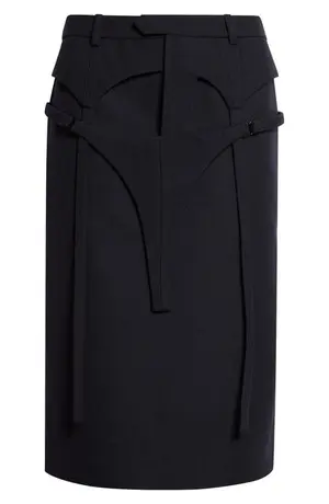 JEAN PAUL GAULTIER The Suspender Tailored Wool Pencil Skirt