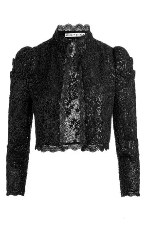 Alice + Olivia Thomasina Embellished Lace Jacket