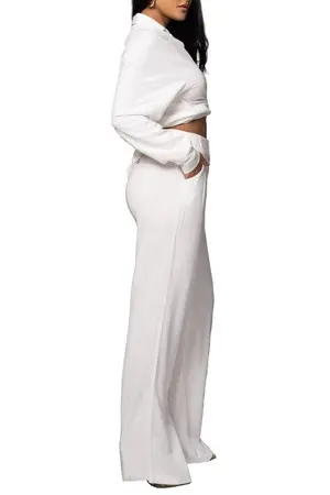 JLUXLABEL Thea Linen Pants - Ivory