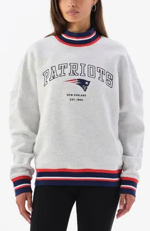 OFF SEASON Philadelphia Eagles Mock Neck Graphic Sweatshirt - Heather Grey/patriots