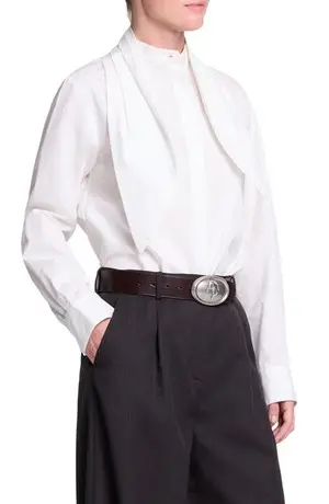 TWP Cotton Tie Neck Shirt