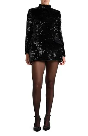 Bardot Leaza Sequin Long Sleeve Minidress