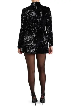Bardot Leaza Sequin Long Sleeve Minidress