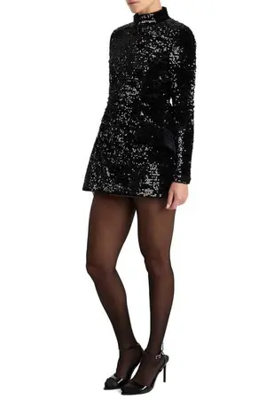 Bardot Leaza Sequin Long Sleeve Minidress