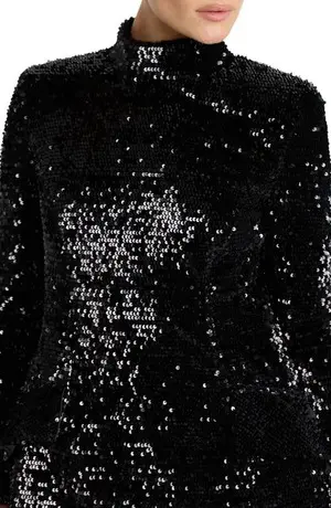 Bardot Leaza Sequin Long Sleeve Minidress