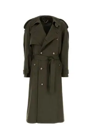 Victoria Beckham Olive Wool Trench Coat