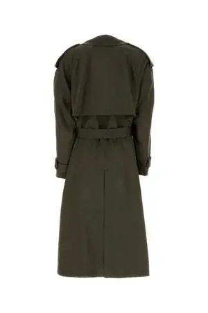 Victoria Beckham Olive Wool Trench Coat