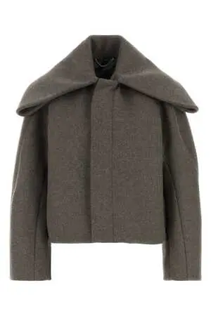 Victoria Beckham Dove Grey Wool Blend Jacket - Gray