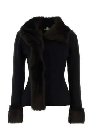 Magda Butrym Wool Blend Cardigan - Black