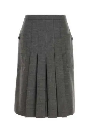 Prada Grey Wool Skirt