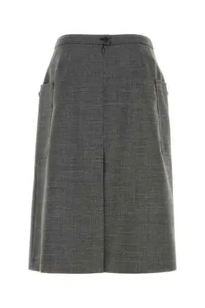 Prada Grey Wool Skirt