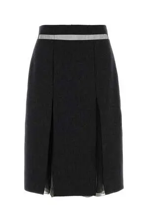 Prada Slate Wool Skirt - Black