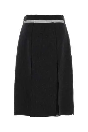 Prada Slate Wool Skirt