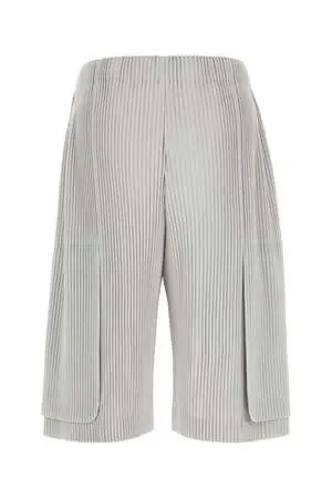 Issey Miyake Light Grey Polyester Bermuda Shorts
