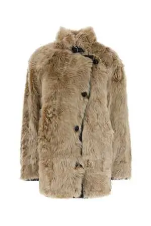 Isabel Marant Étoile Beige Rema Fur Coat - Brown