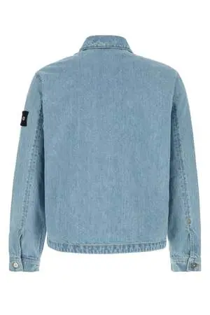 Stone Island Biker Jacket Blue Light Wash