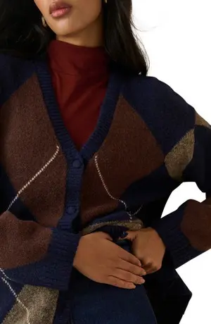NOBODY'S CHILD Argyle Cardigan