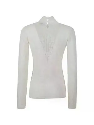 Gabriela Hearst Waite Lace-knit High-neck Long-sleeved Blouse
