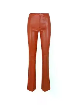 Stouls The Icham Leather Flared Trousers - Red