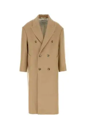 AMI Paris Beige Wool Coat - Brown