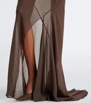 DE LA VALI Oryx Georgette Maxi Skirt