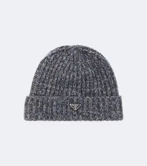 Prada Ribbed-knit Wool And Cashmere Beanie - Blue