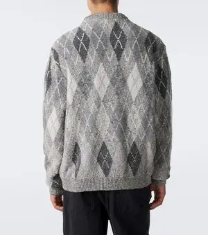 ERL Argyle Cotton And Wool-blend Sweater