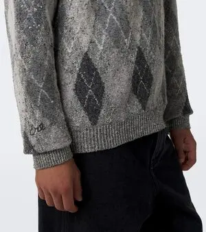 ERL Argyle Cotton And Wool-blend Sweater
