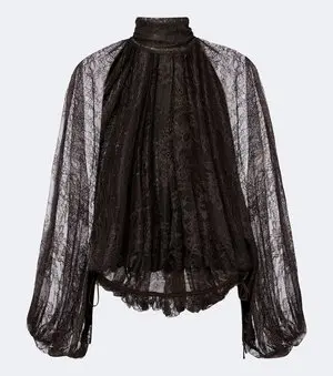 DE LA VALI Elunara Lace Blouse - Brown